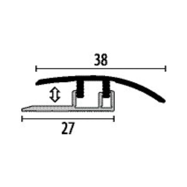 3.5-6.5mm LVT Click Ramp profile - Black - Hardwoodfloorstore